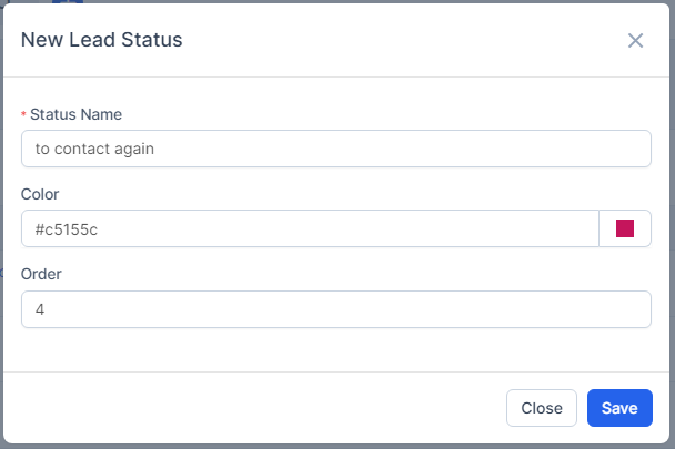 How to create a lead status?